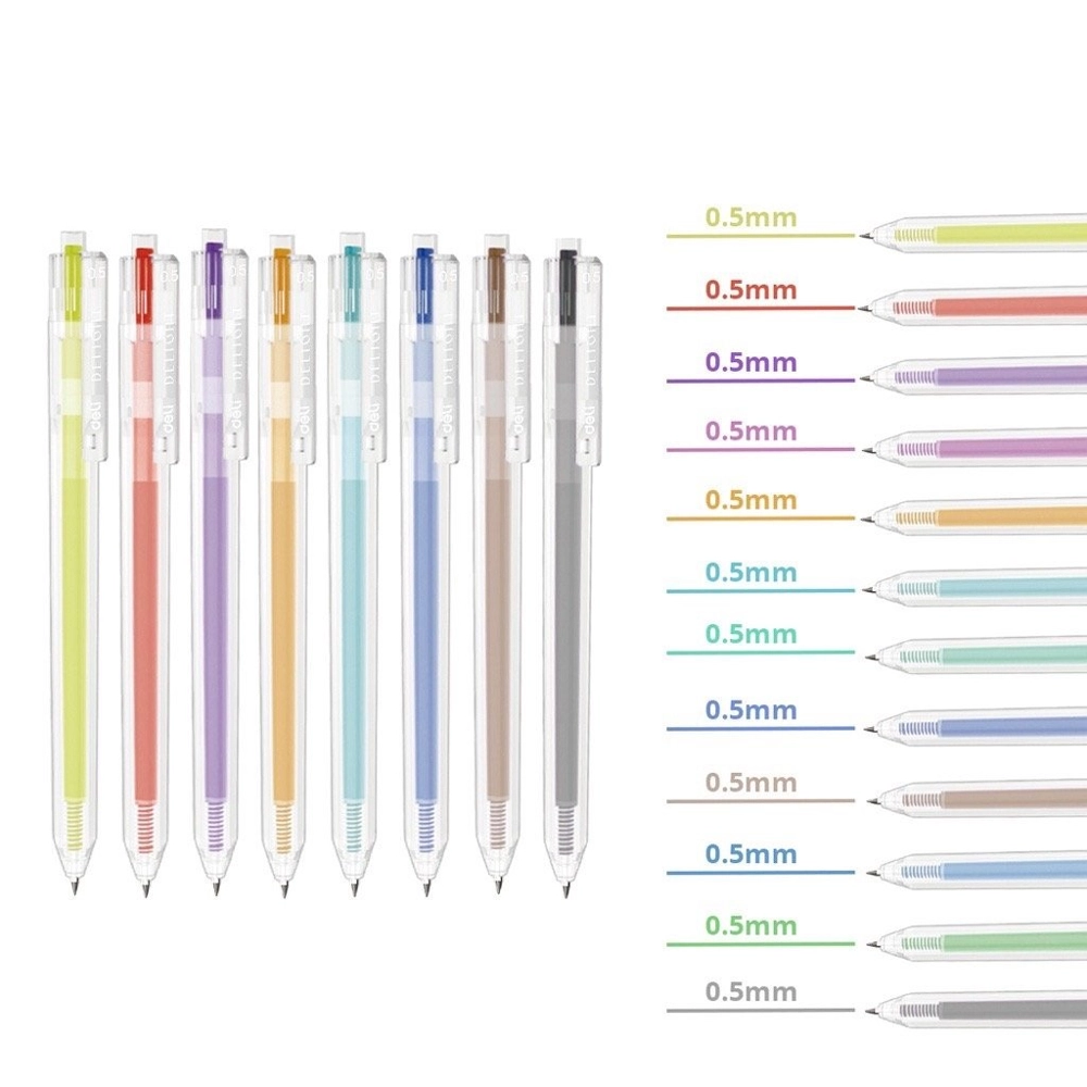 Bút gel nhiều màu Deli G118 nét 0.5mm - nhanh khô viết đều trơn tru lâu ...